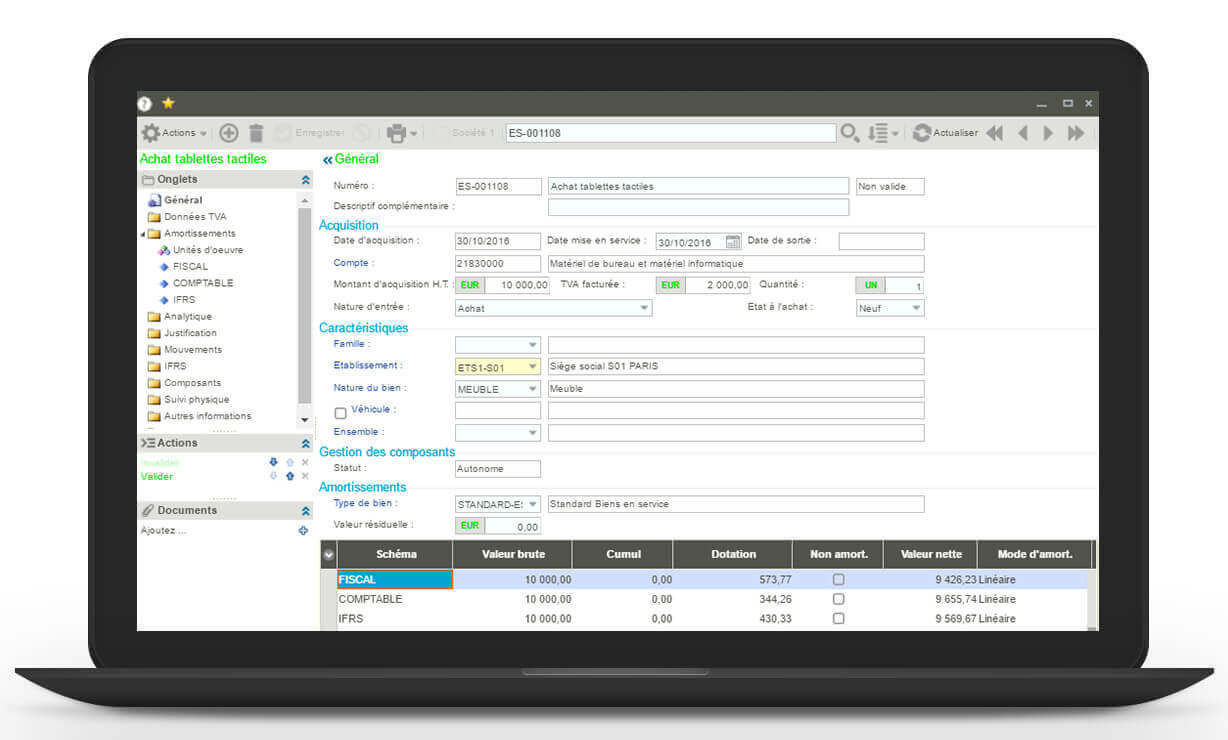 管理软件 - Sage FRP 1000 Immobilisations - Sage bäurer GmbH - 财务管理 / 报告 / 追踪