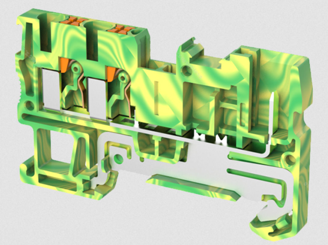 DIN导轨接线端子 - TP2.5-3-1-PE - Ningbo SUPU Electronics Co., Ltd. - 弹簧 / 推入式 / 铜