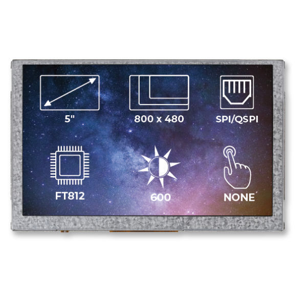 TFT显示模块 - RVT50AQFNWN00 - Riverdi - 800 x 480 / 工业