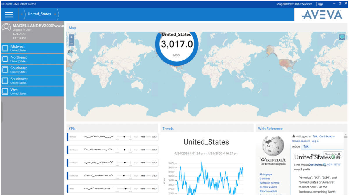 操作管理软件 - Content Presenter OMI App - AVEVA Group plc - 接口 / 配置 / 图像