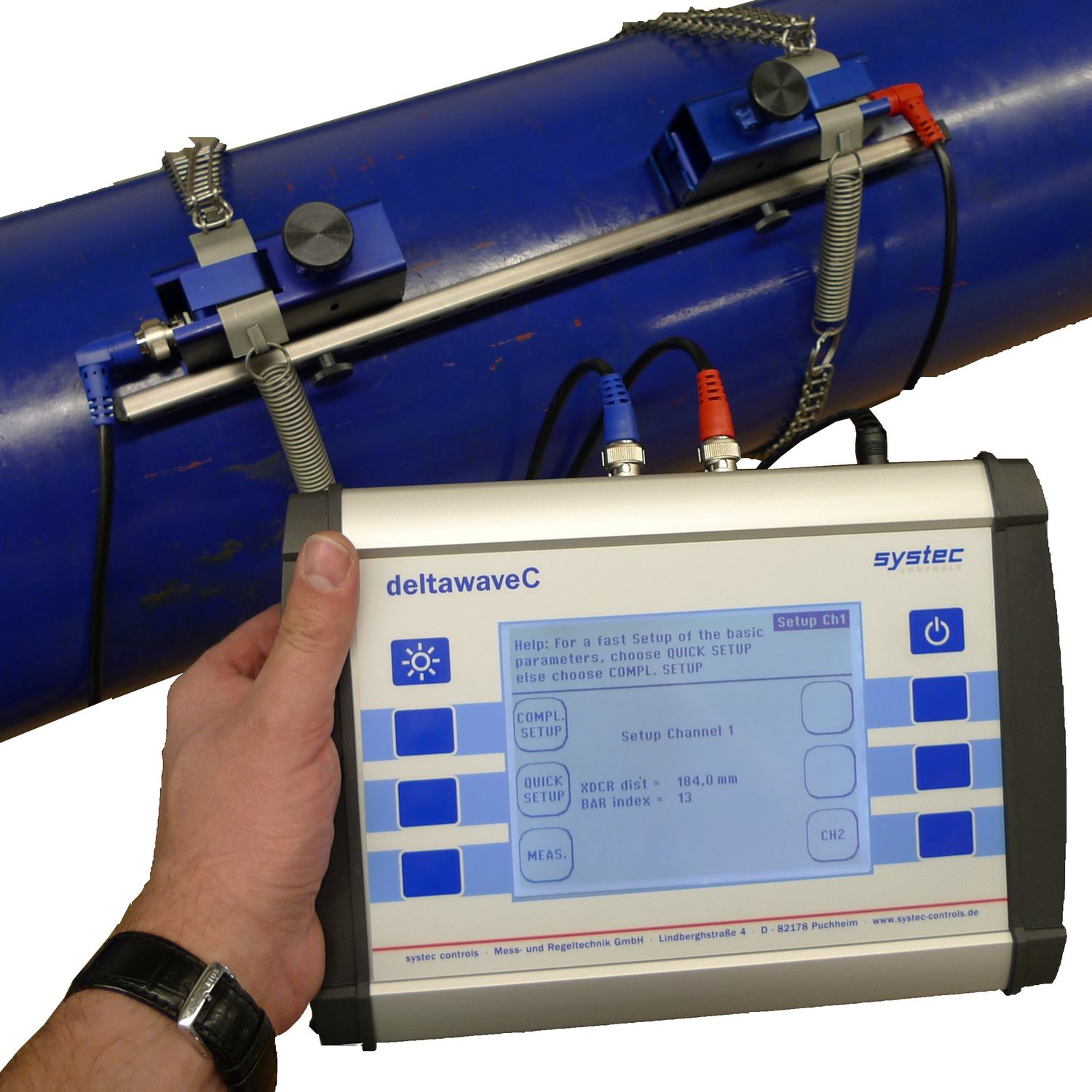 超声波流量计 - deltawaveC-P - systec Controls - 密度 / 液体 / DN15-1/2"