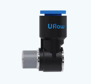 气动接头 - VO-42 series - UFLOW AUTOMATION - 螺纹 / 90°弯曲 / 塑料