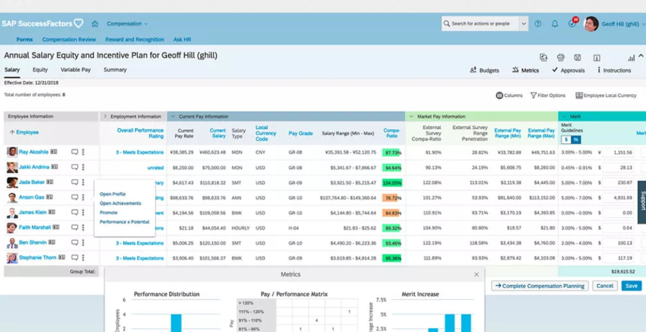 人力资源管理软件 - SuccessFactors Compensation - SAP/思爱普 - 规划